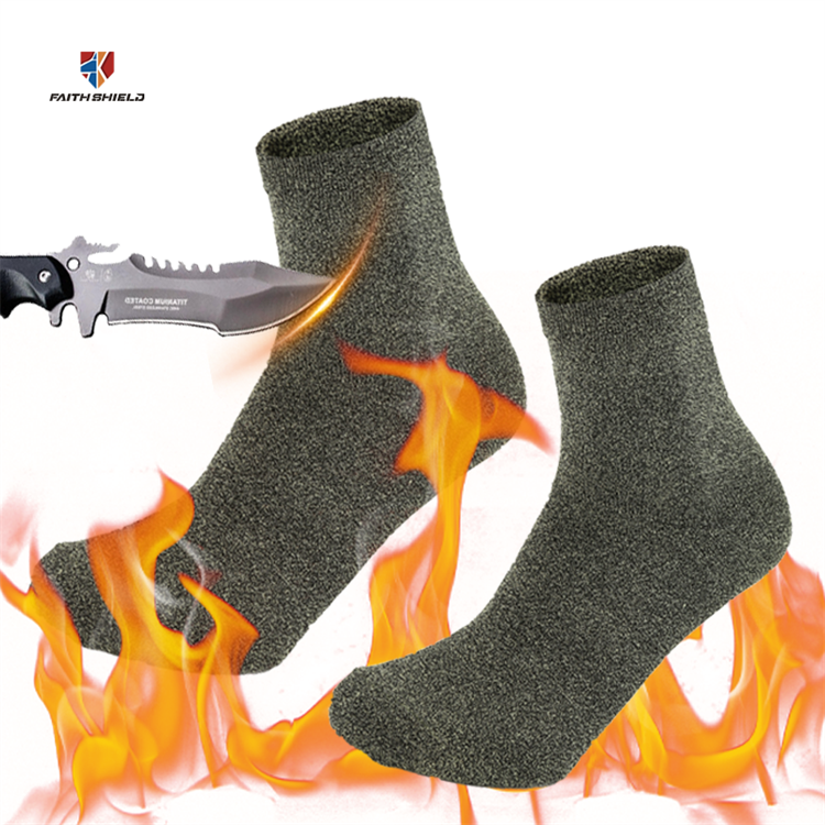 Flame Retardant Abrasion Resistance Work Socks Anti-cut Protect Foot ...