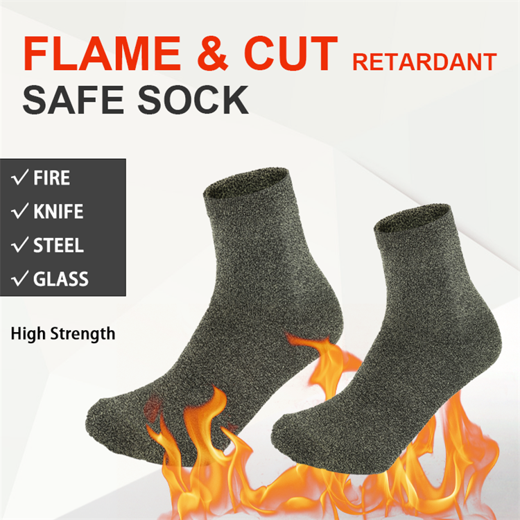 Flame Retardant Abrasion Resistance Work Socks Anti-cut Protect Foot ...