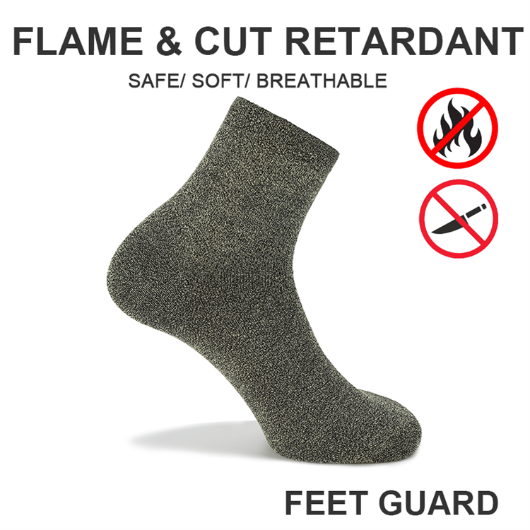 Flame Retardant Abrasion Resistance Work Socks Anti-cut Protect Foot ...